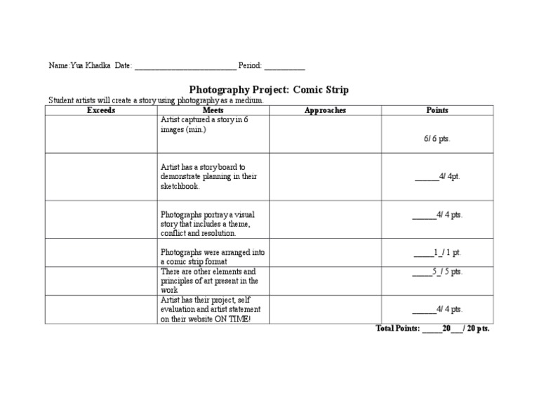 Comic Strip Rubric-4 | PDF