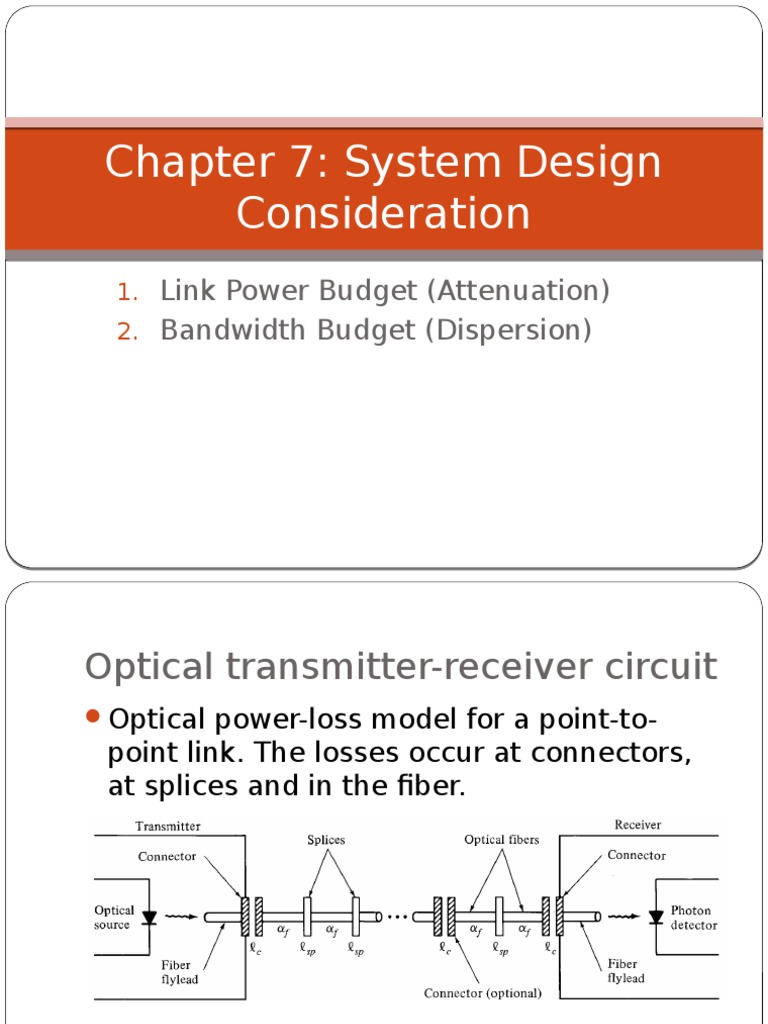 Chapter 7 - System Design Consideration | PDF | Dispersion (Optics ...
