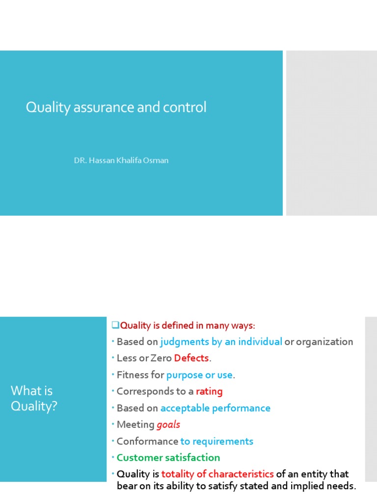 Quality Management Approaches and the Evolution of Quality Assurance ...