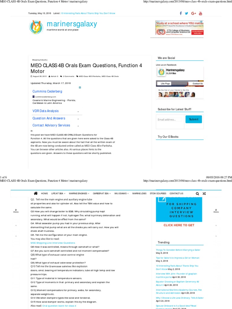 Meo Class 4 | PDF | Sailor | Engines