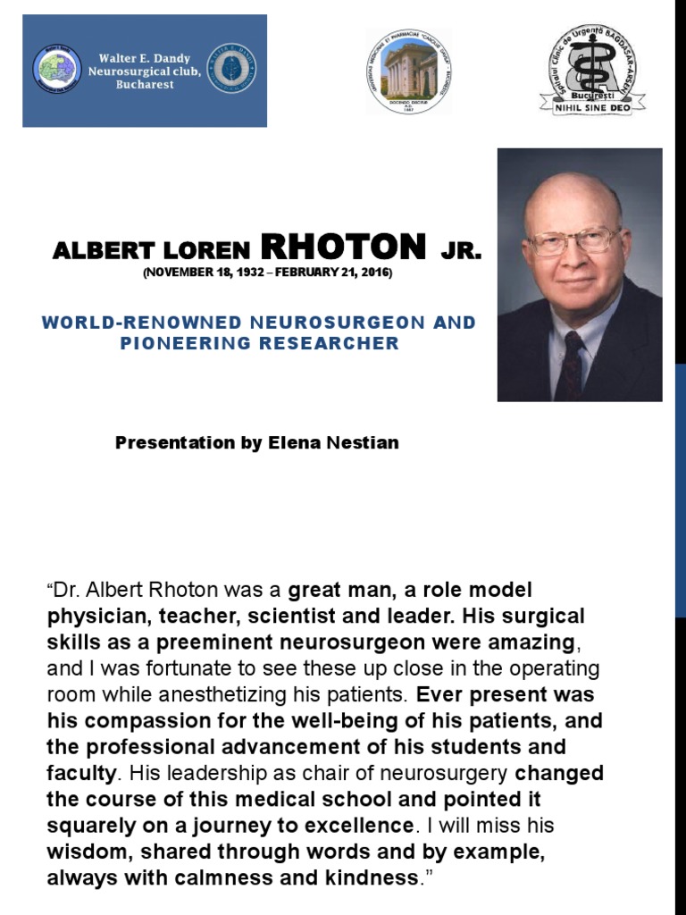 Albert Loren Rhoton JR | PDF | Neurosurgery | Medical School