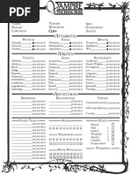 Vampire Revised Quickstart Sheet | PDF