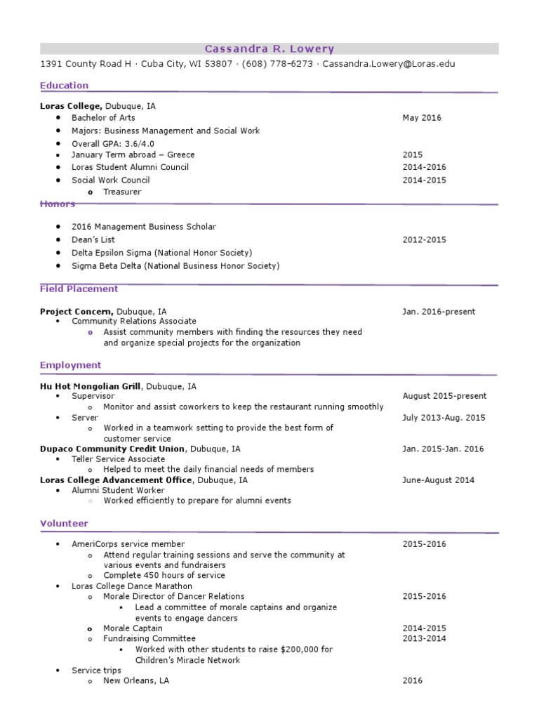 Resume Field | PDF