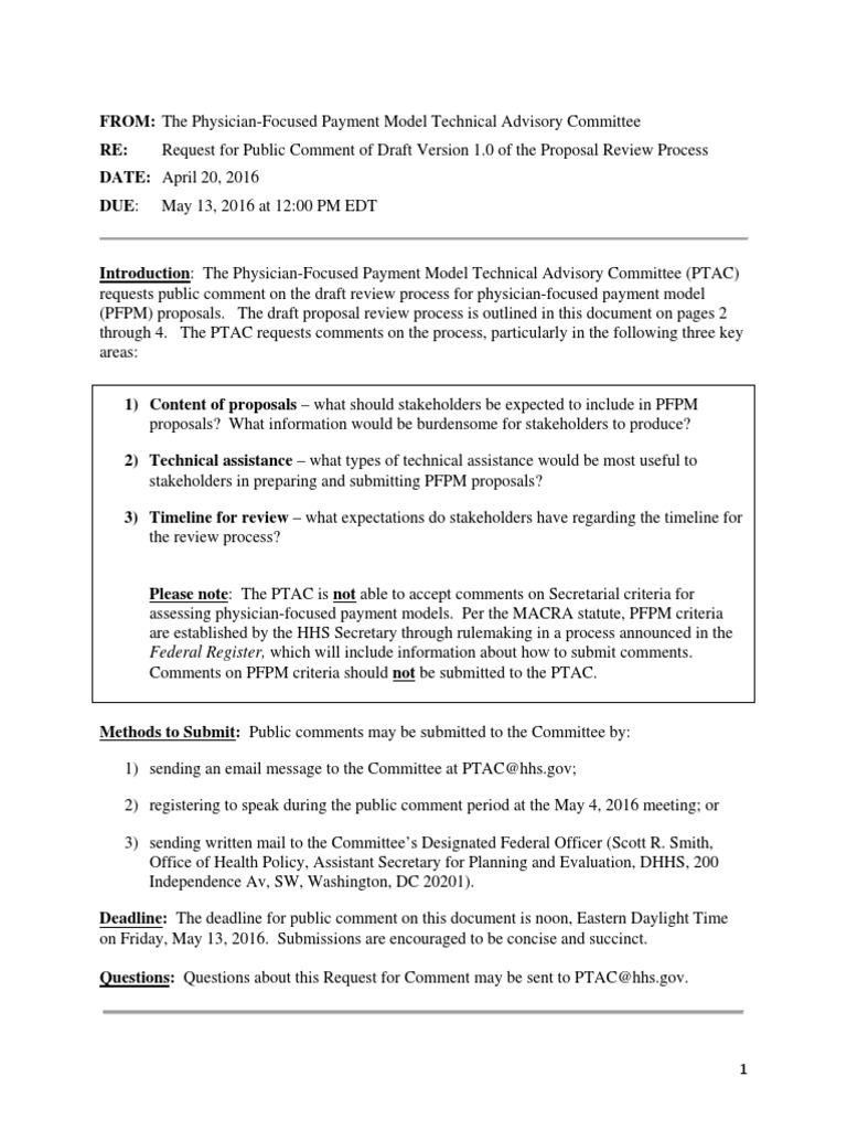 PTAC Draft Proposal Review Process | PDF | Clinical Trial | Evaluation