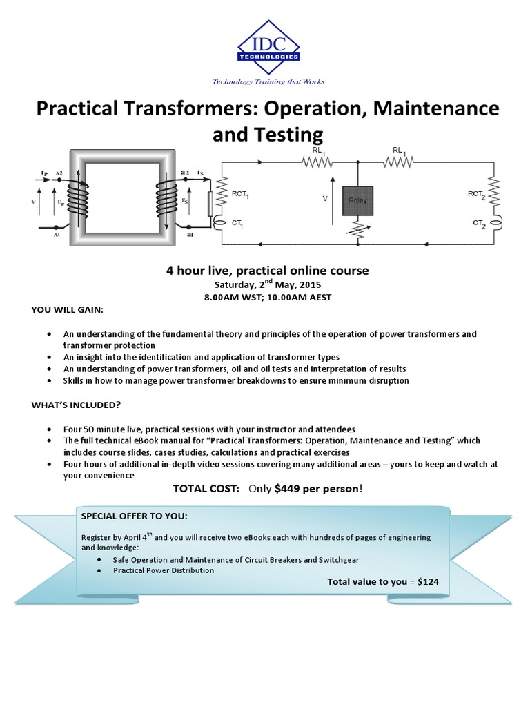 Transformers Operation Maintenance Testing ONLINE EA | PDF ...