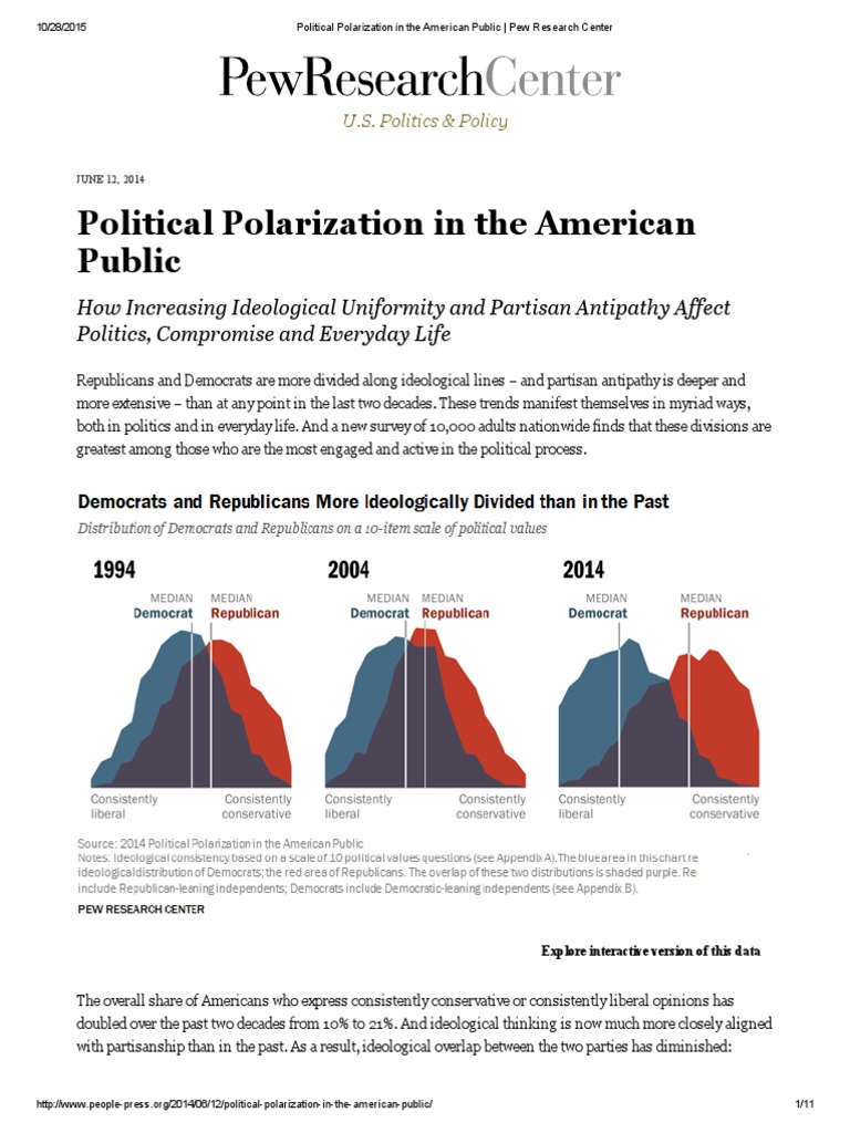 U.S. Political Polarization Trends | PDF | Polarization (Politics ...