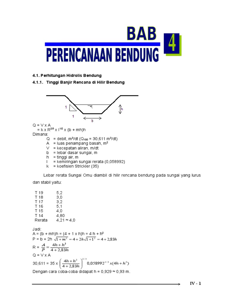 Perencanaan Bendung-Kolam Olak MDO-MDS | PDF
