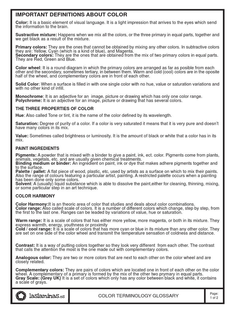 6color Glossary and Quickguide | PDF | Color | Paint