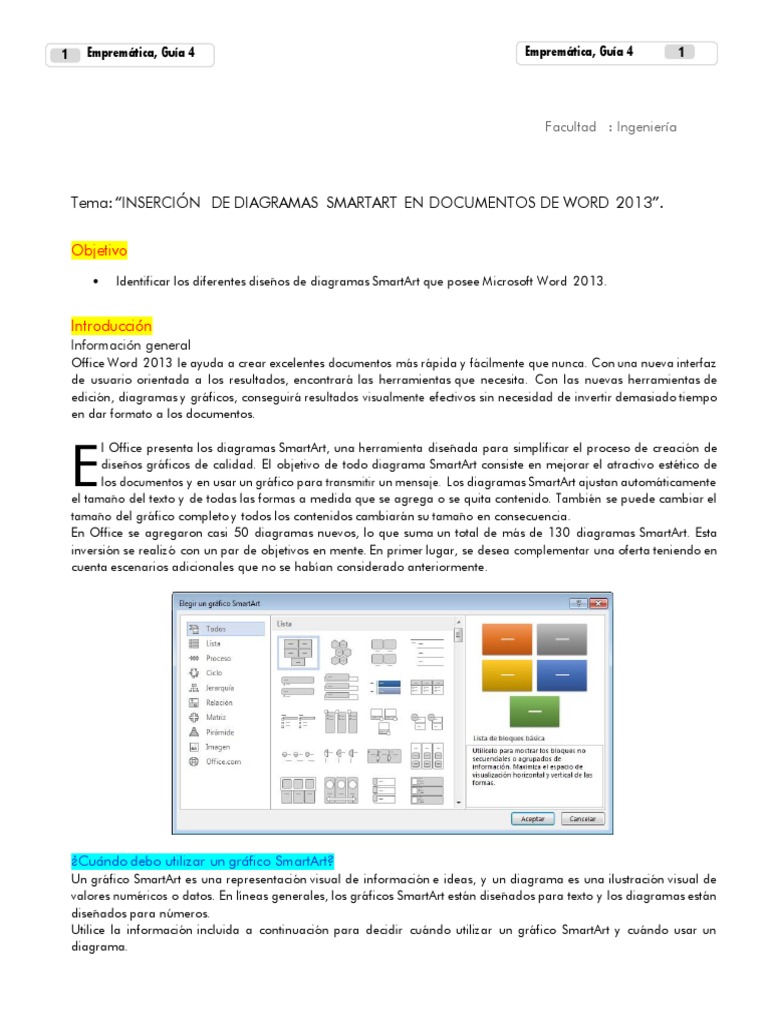 Ejercicio Práctico de SmartArt | PDF | Microsoft Word | Software