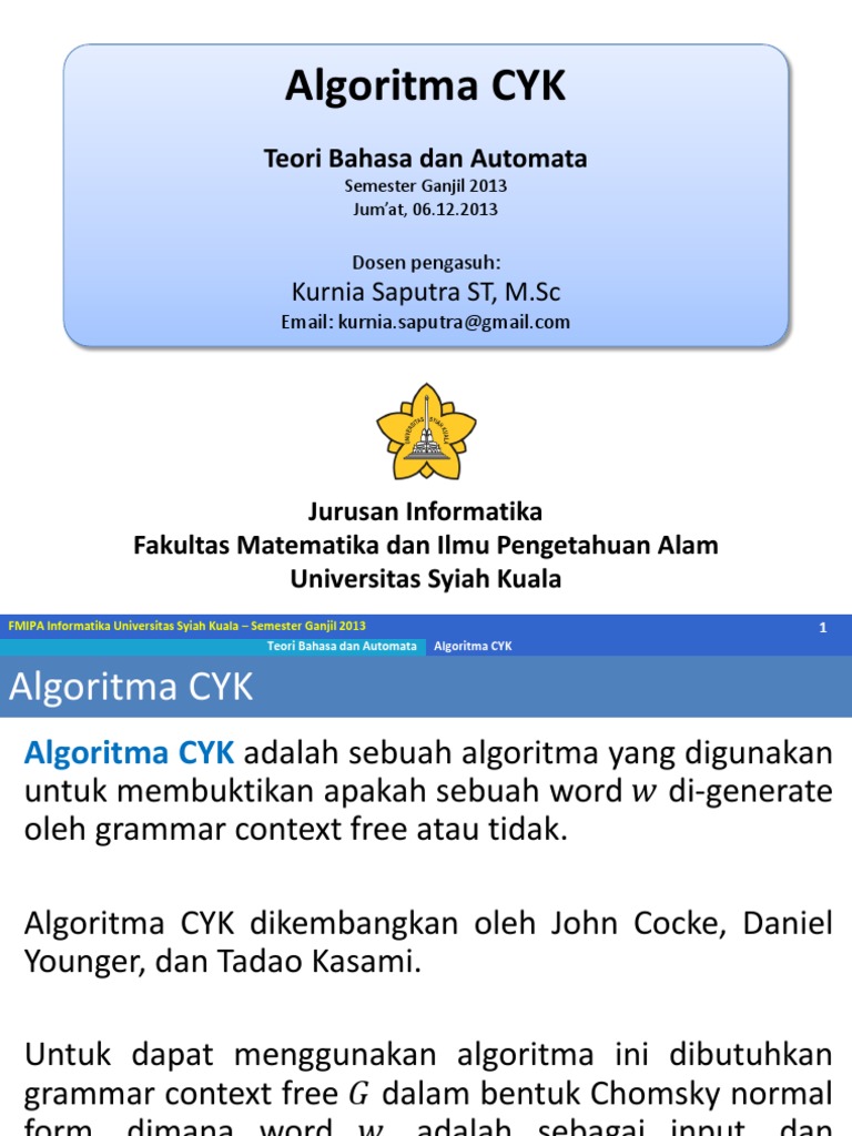 Algoritma Cyk PDF | PDF