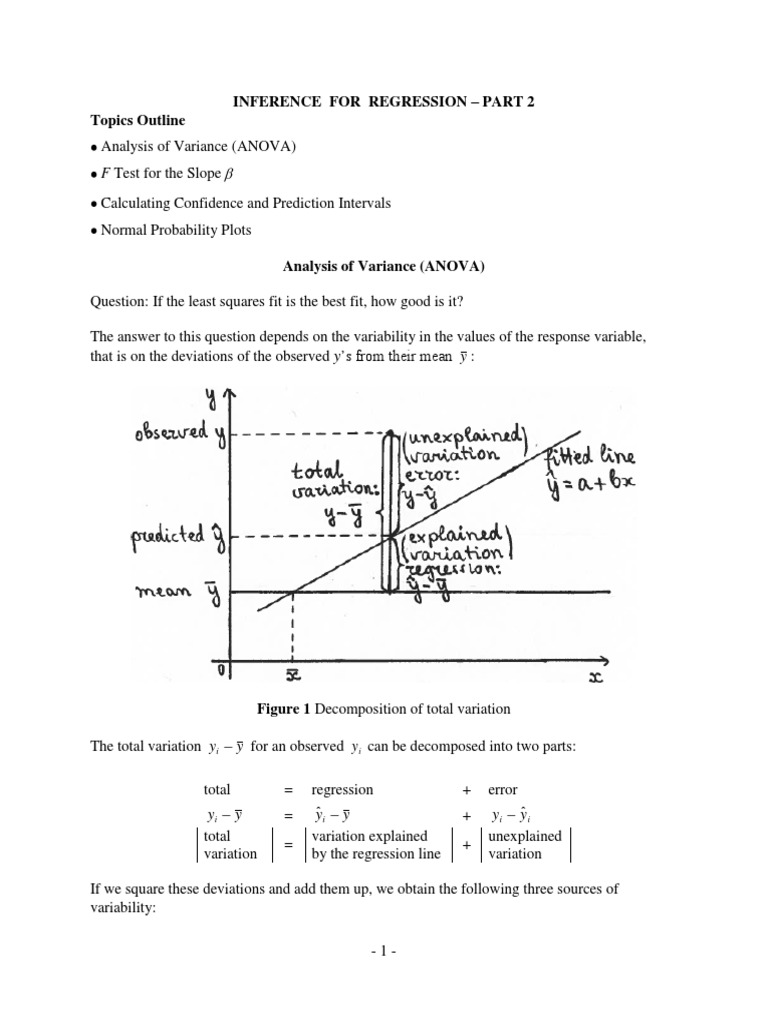 10 Inference For Regression Part2 Pdf Errors And Residuals Coefficient Of Determination