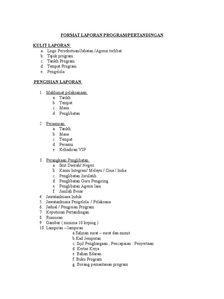Format Laporan Program | PDF