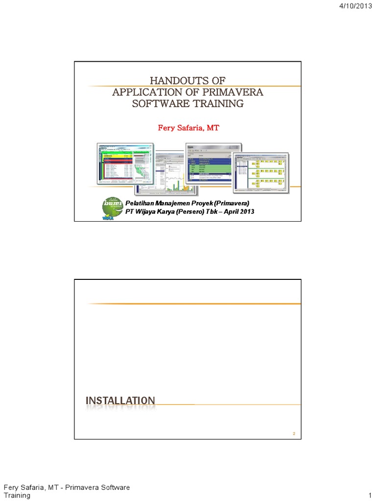 Handbook of Primavera Training (Indonesia) | Download Free PDF | Project Management | Microsoft ...