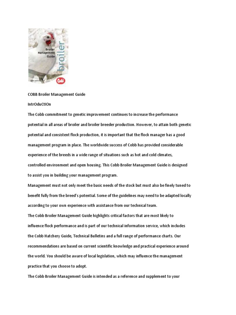 Cobb Broiler Management Guide | PDF | Thermal Insulation | Coefficient ...