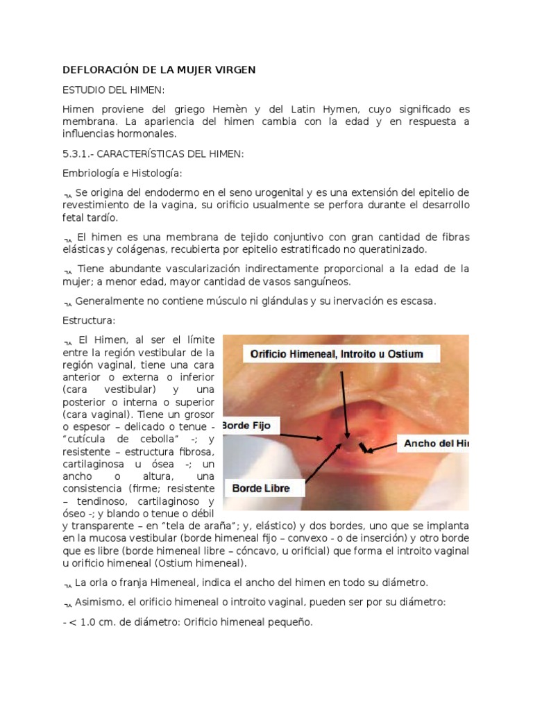 Características del Himen y Desfloración | PDF | Sexo anal ...