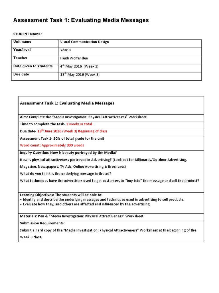 Evaluating Media Messages in Ads | PDF