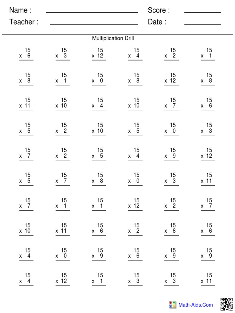 Multiplication Practice Sheet | PDF