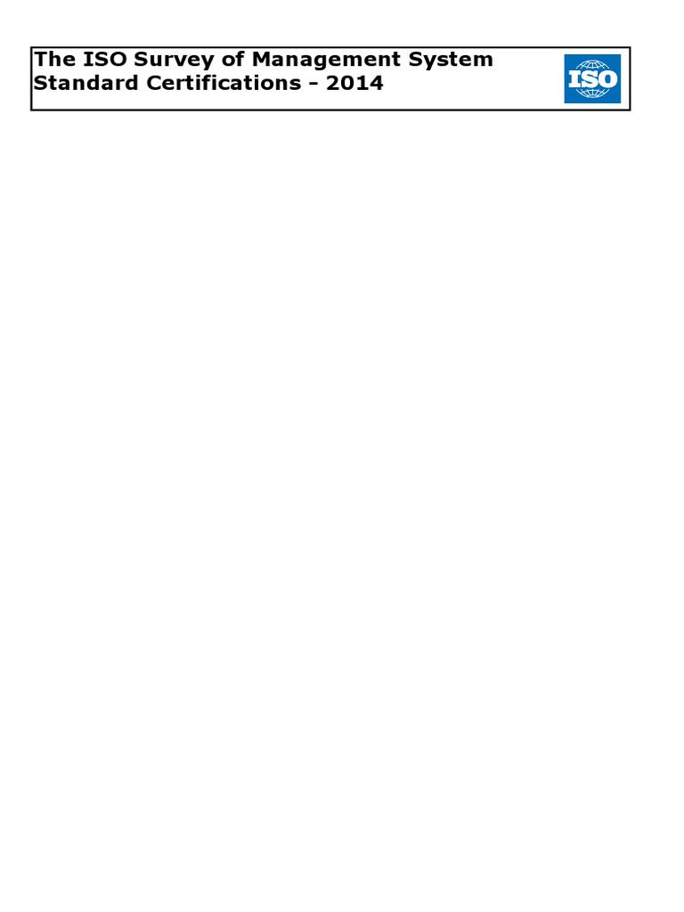 The ISO Survey of Management System Standard Certifications - 2014 ...