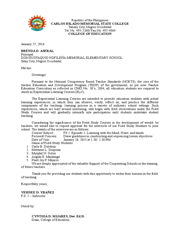 Field Study Interview Request | PDF