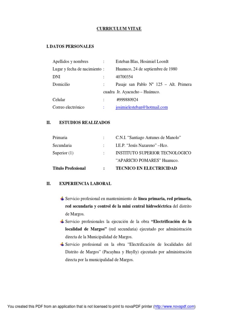 Curriculum Vitae General PDF | PDF