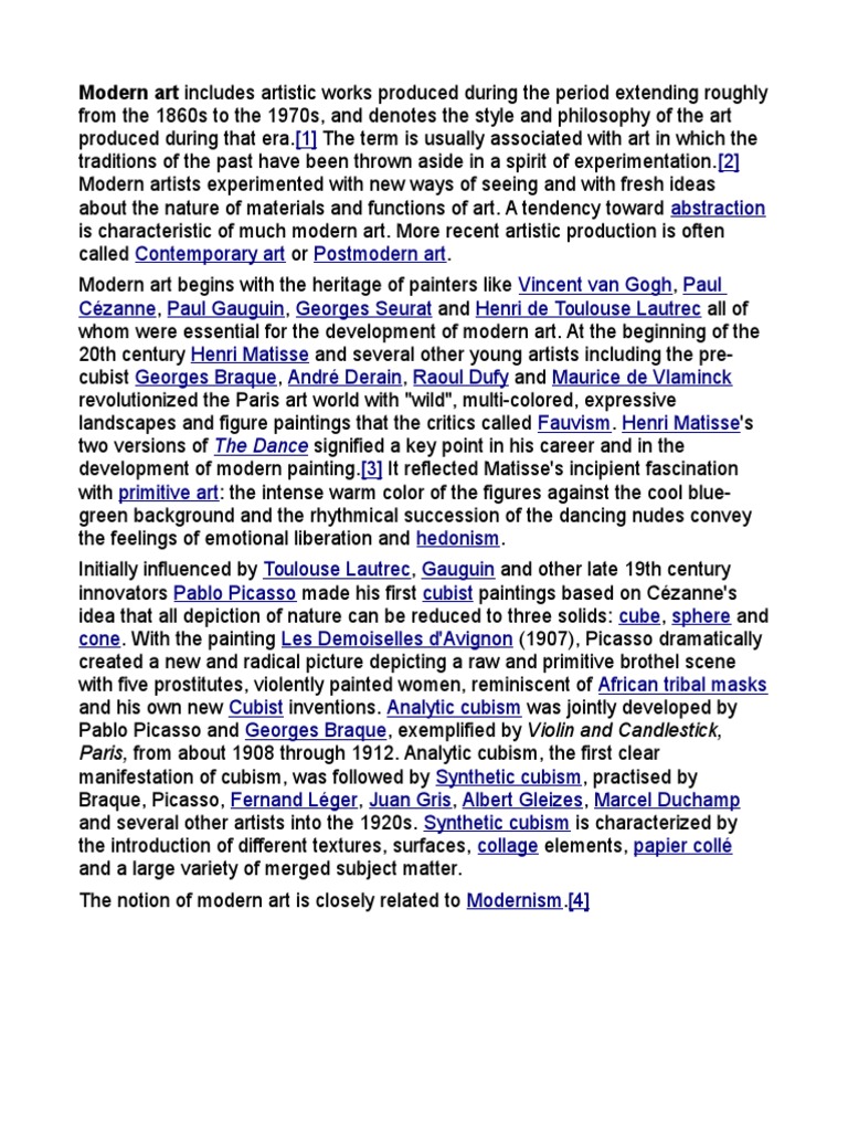 Modern Art | PDF | Modern Art | Visual Arts Theory