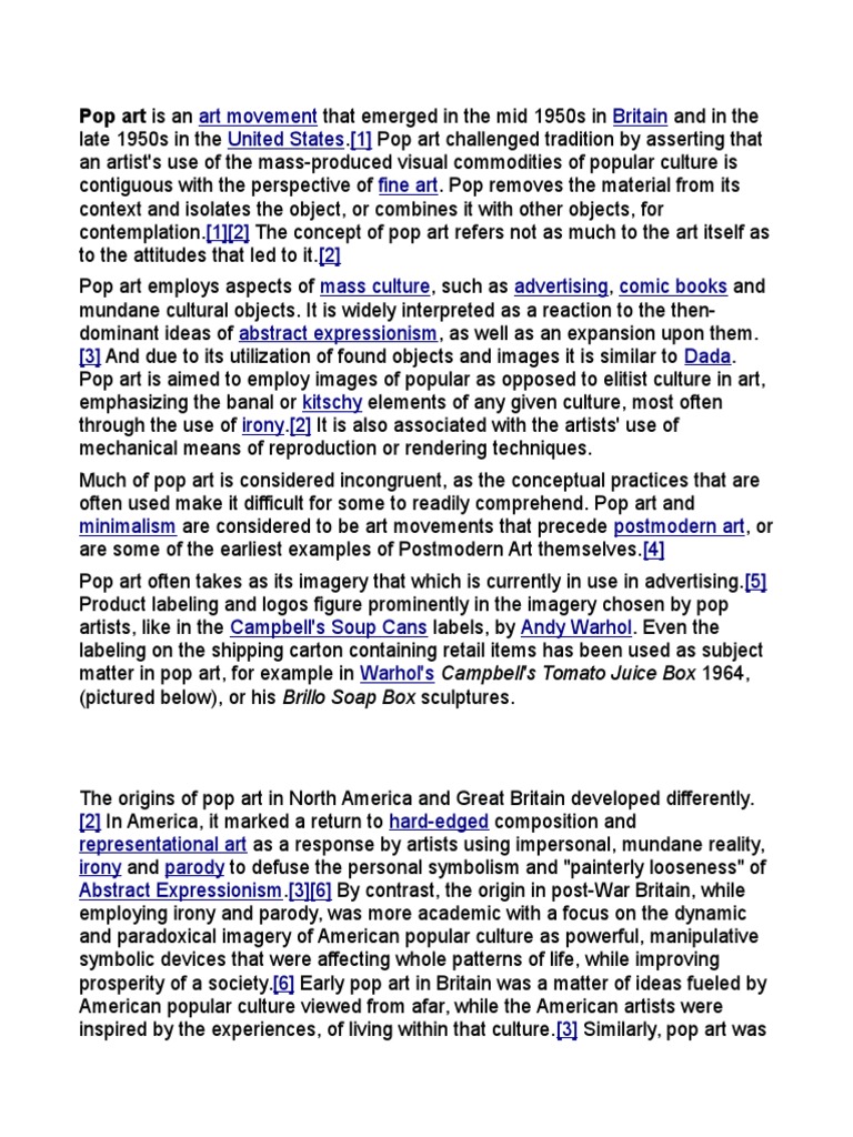 Pop Art | PDF | Modernism | American Art