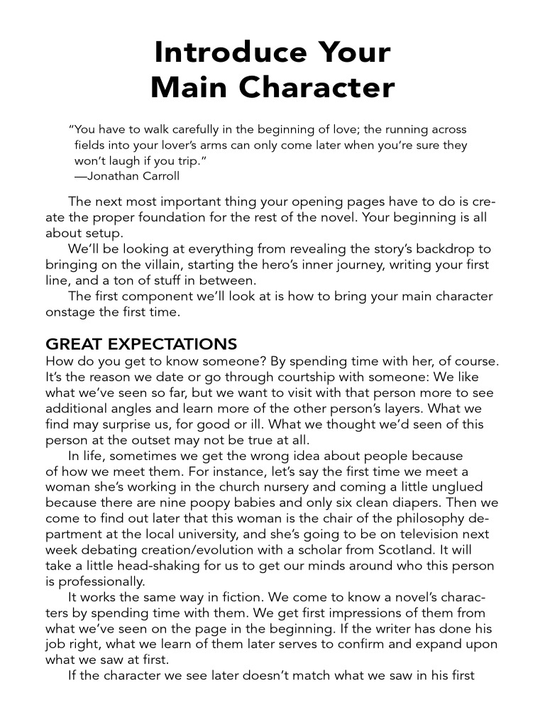 Novel Character Introduction Guide | PDF | Hero | Leisure