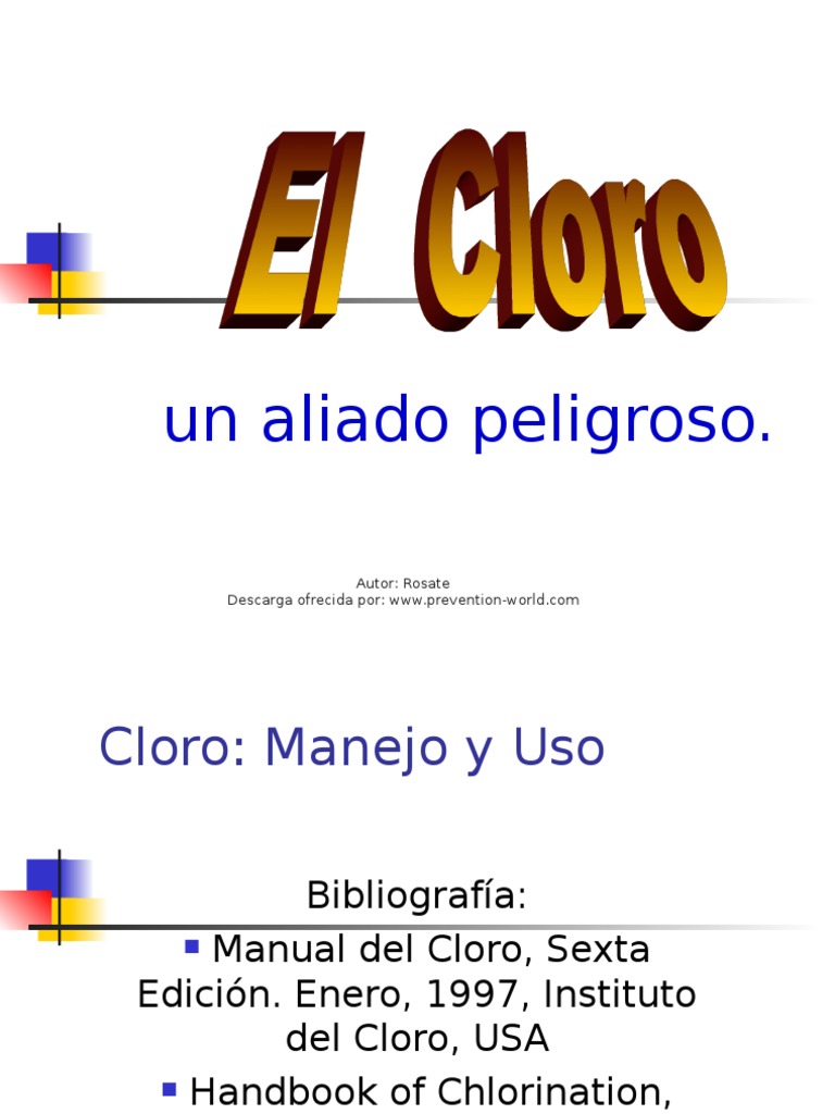 Manejo Seguro del Cloro: Guía Práctica | PDF | Gases | Agua