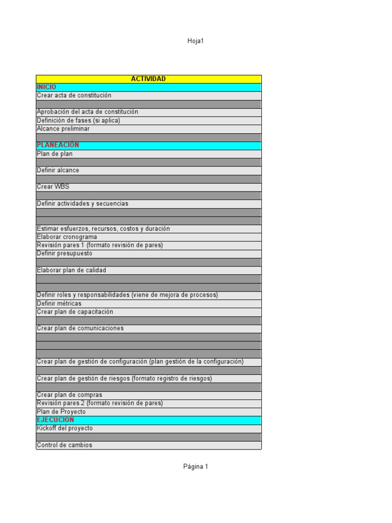 Check List - Proyectos | PDF | Presupuesto | Informática