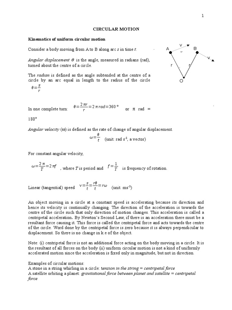 Angular Displacement: Circular Motion Kinematics of Uniform Circular ...