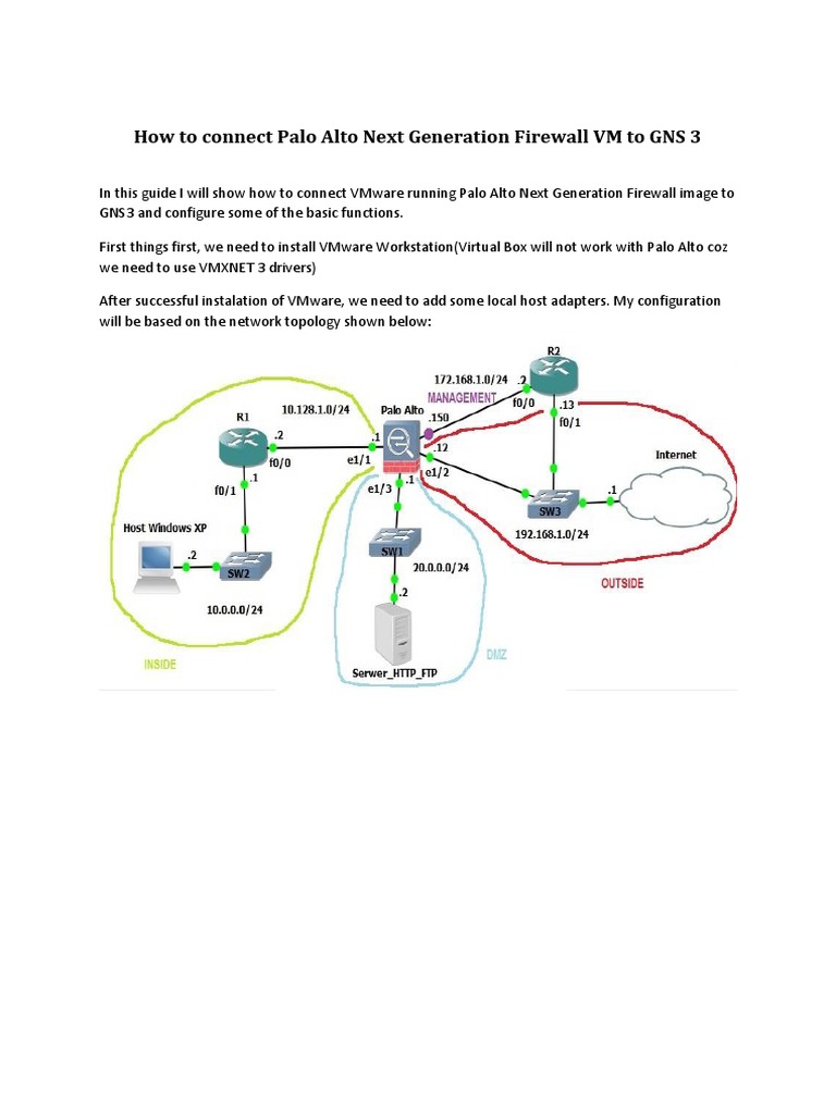Connect Palo Alto VM to GNS3 Guide | PDF | Router (Computing ...