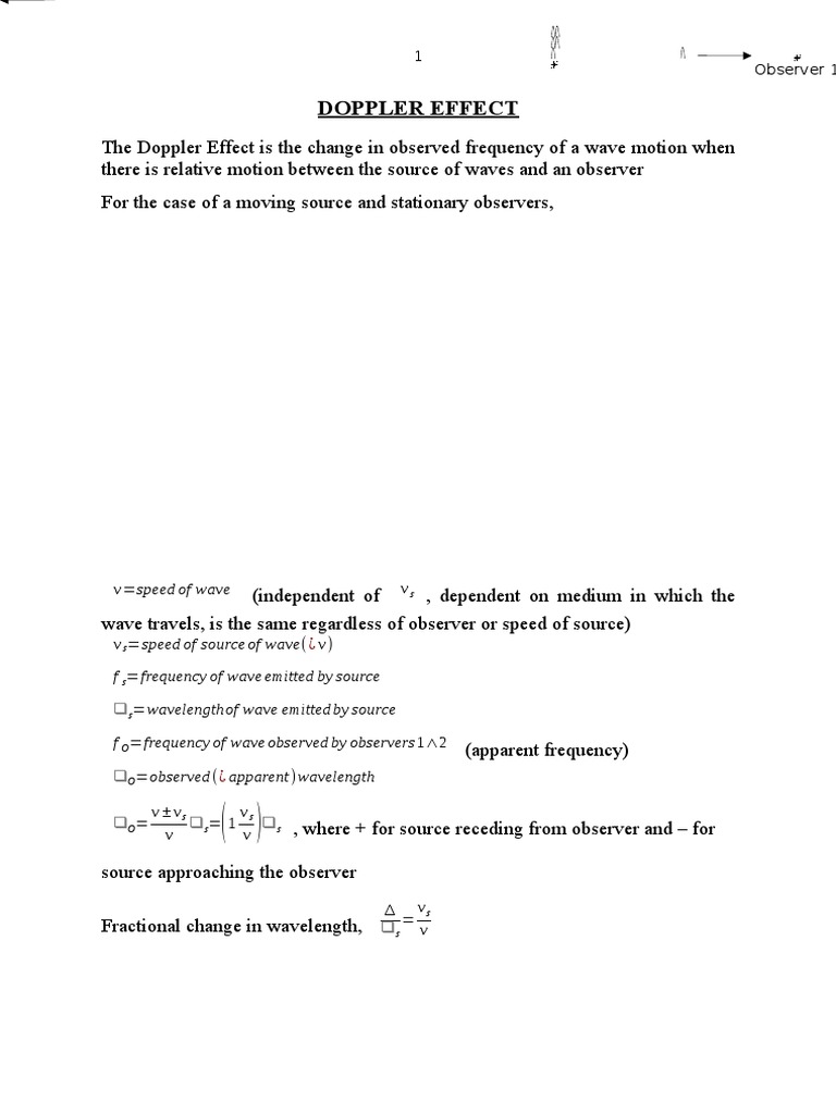 DOPPLER Notes | PDF | Doppler Effect | Light