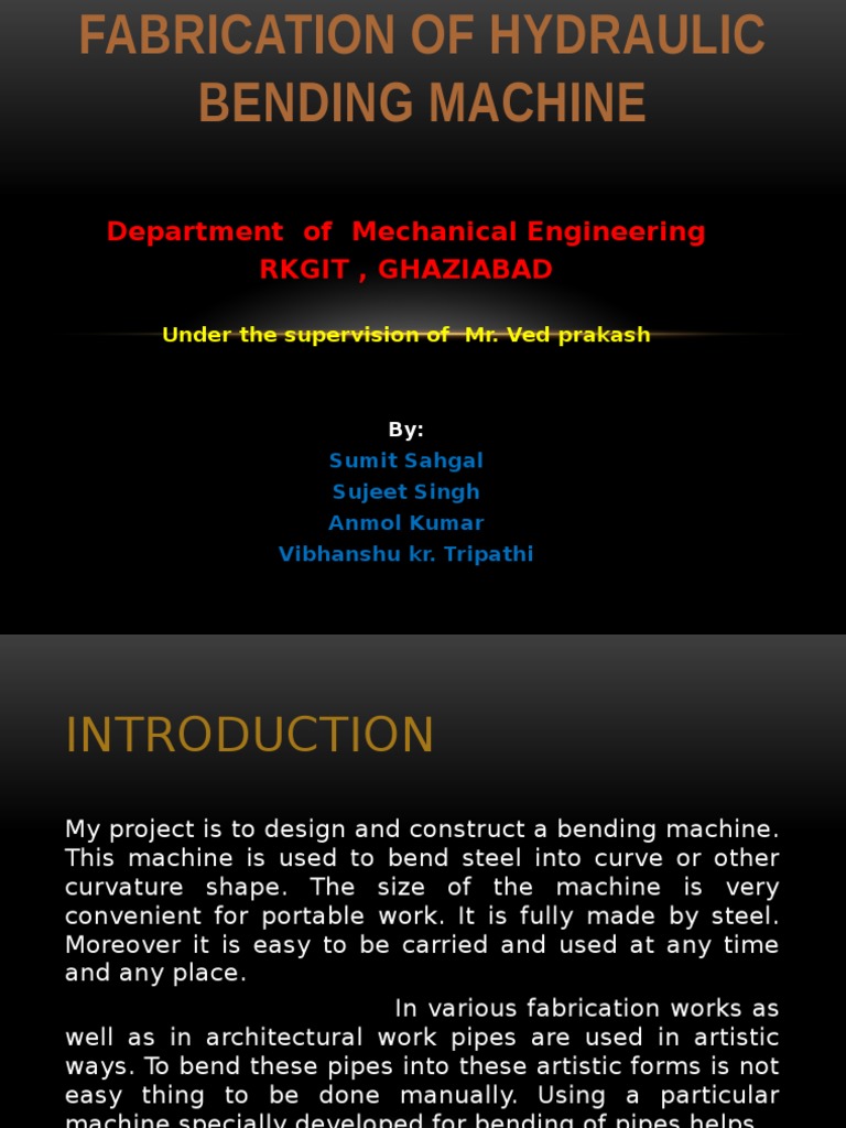 Design and Fabrication of Bending Machine | PDF | Machines | Pipe ...