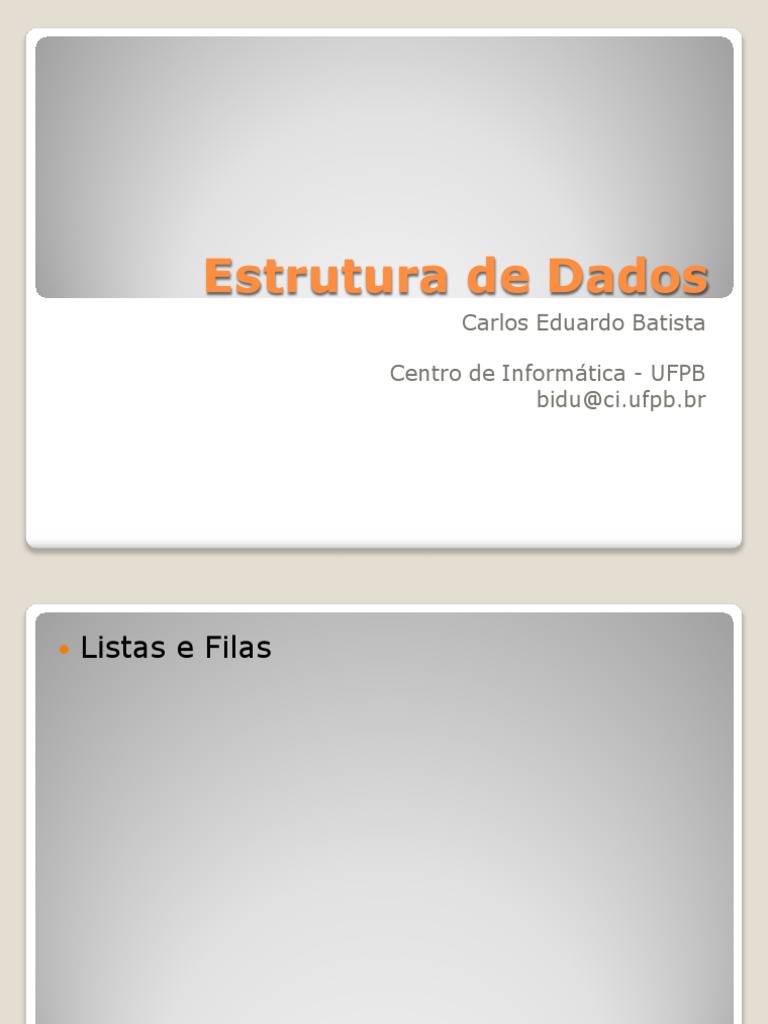 Estrutura de Dados Listas e Filas PDF | PDF | Estrutura de dados ...