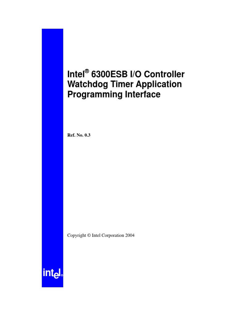Intel 6300ESB I/O Controller Watchdog Timer Application Programming Interface | Download Free ...