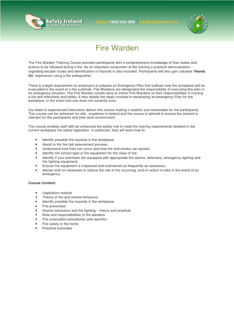 Fire Warden | Firefighting | Fire Safety
