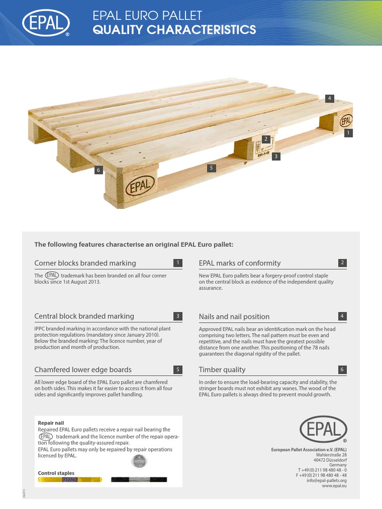 EPAL Euro Pallet - Quality Characteristics | PDF