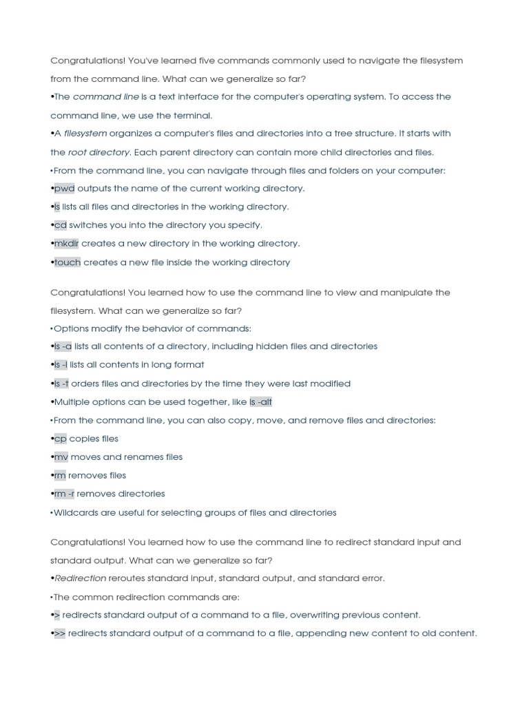 Command Line Codecademy | PDF | Directory (Computing) | Command Line Interface