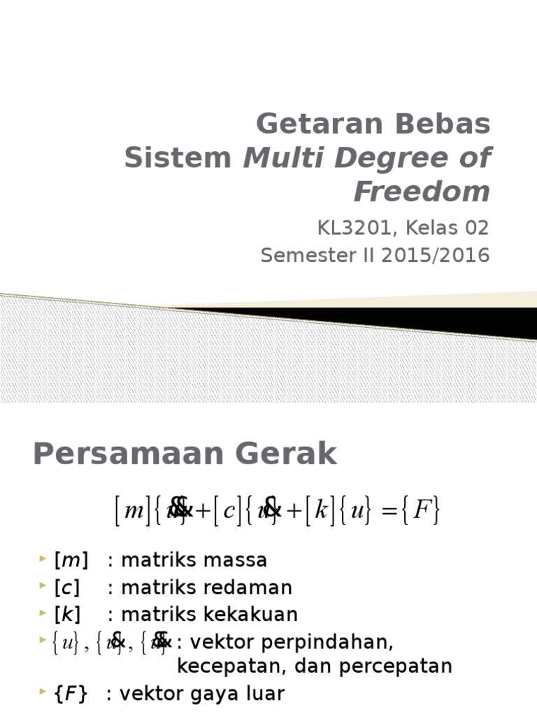 08 Getaran Bebas MDOF | PDF