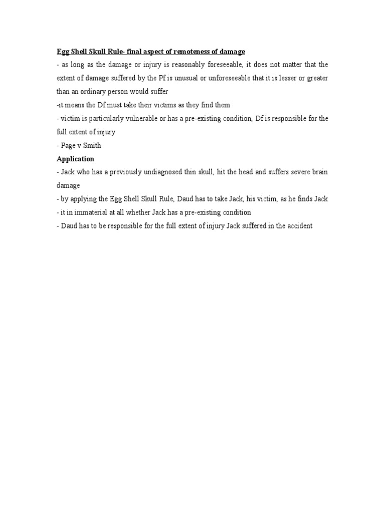 Egg Shell Skull Rule Explained | PDF