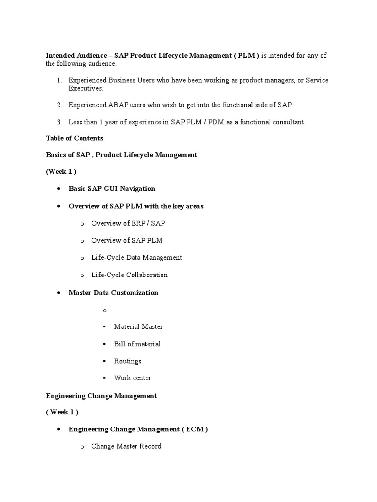 An Introduction to Key Areas and Configuration of SAP Product Lifecycle ...