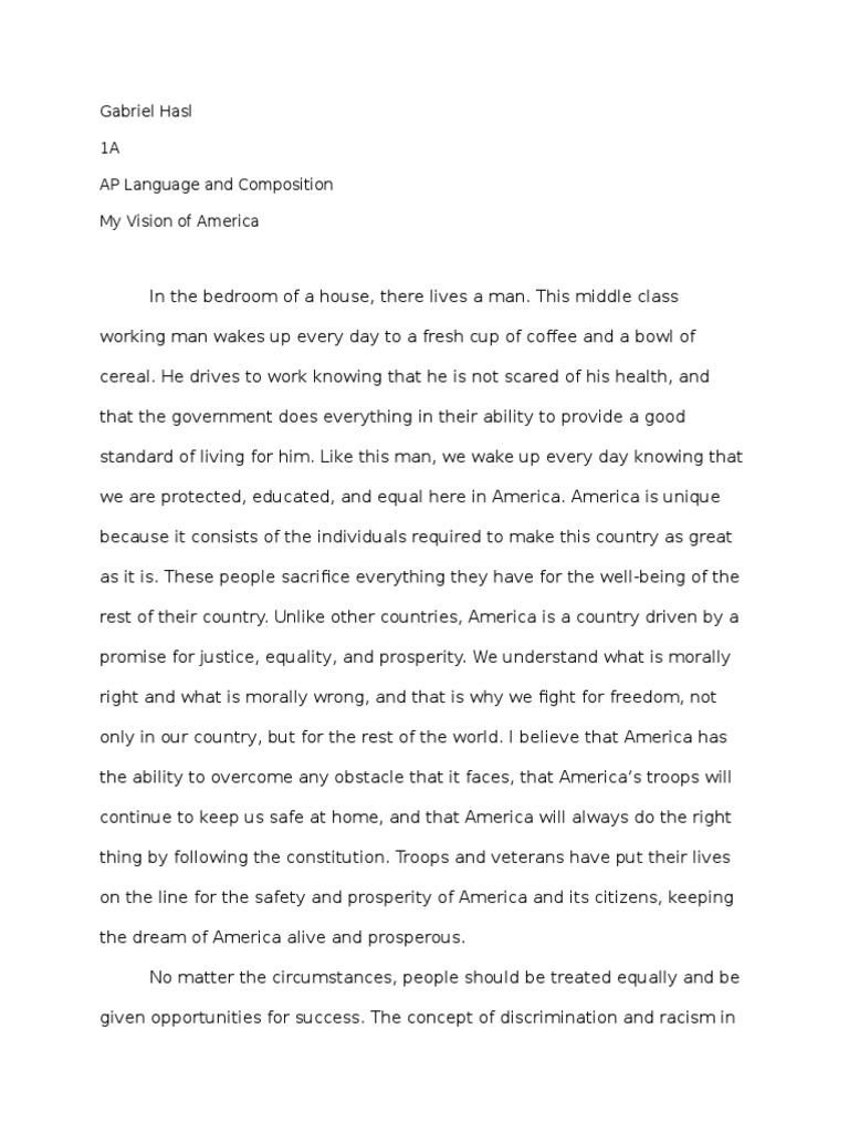 Vision of America: Equality and Freedom | PDF | World Peace | Social ...