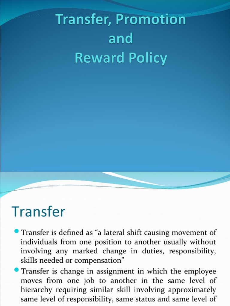 Transfer and Promotion Policies Explained | PDF | Employment | Incentive