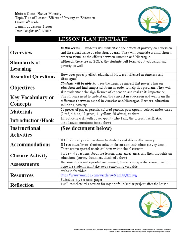 Senior Project Action Lesson Plan | PDF | Lesson Plan | Teachers