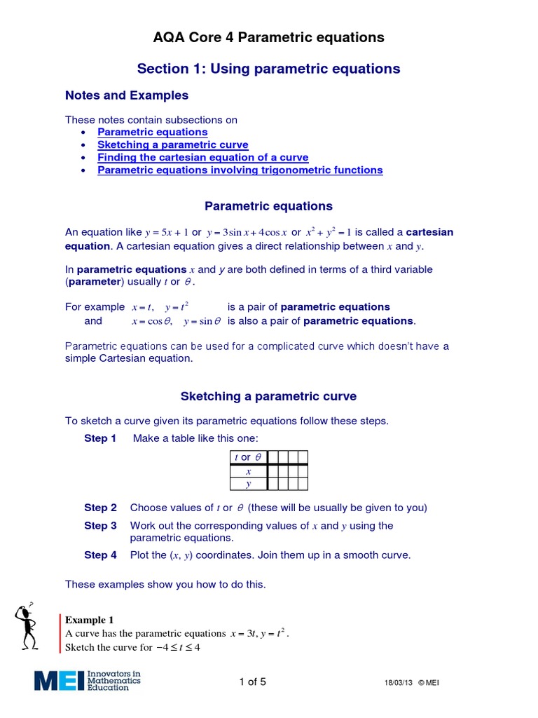 Using Parametric Equations | PDF | Equations | Trigonometric Functions