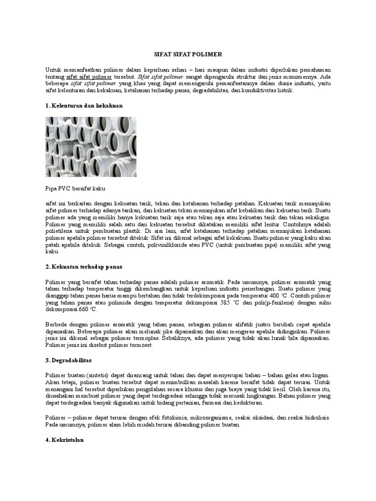 Sifat Sifat Polimer | PDF