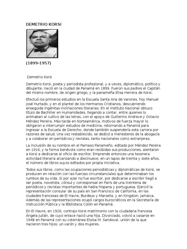Demetrio Korsi | PDF | Panamá