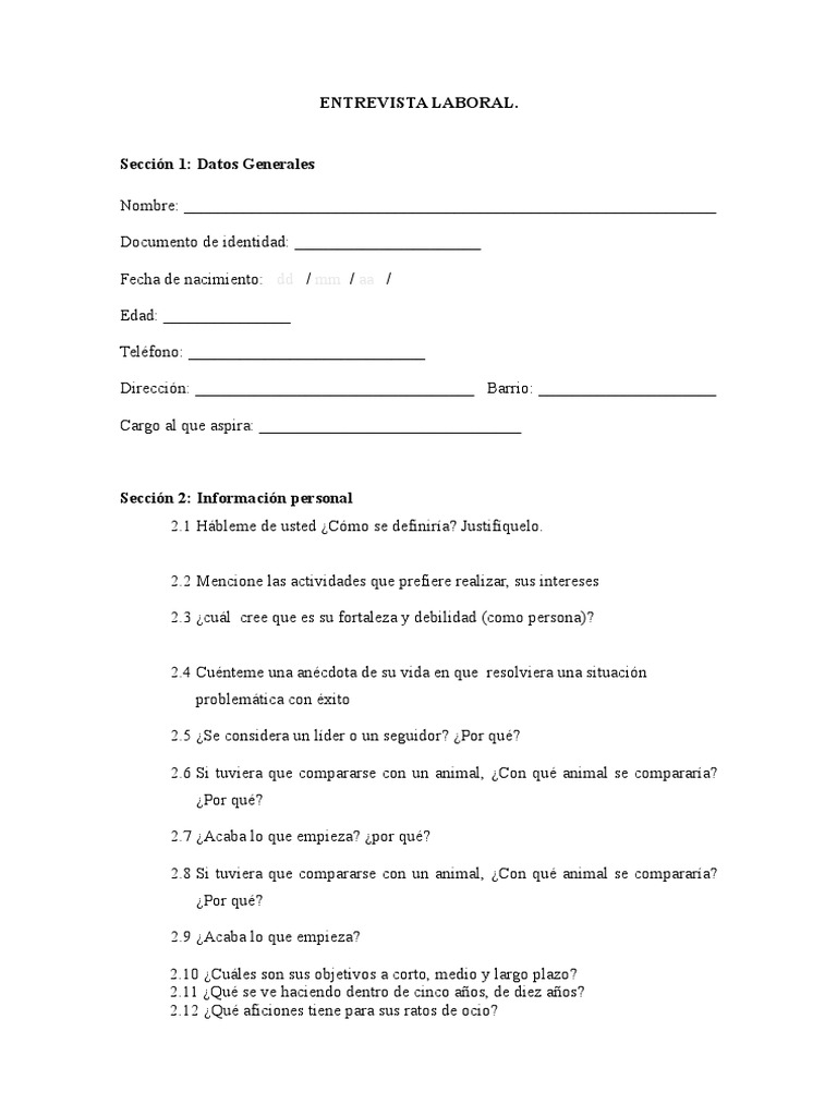 Entrevista Laboral | PDF | Outsourcing | Business