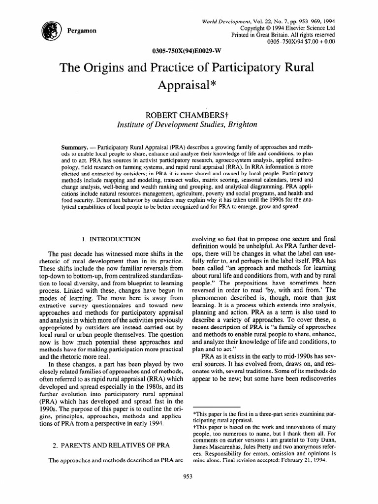Robert Chambers | PDF | Anthropology | Social Anthropology