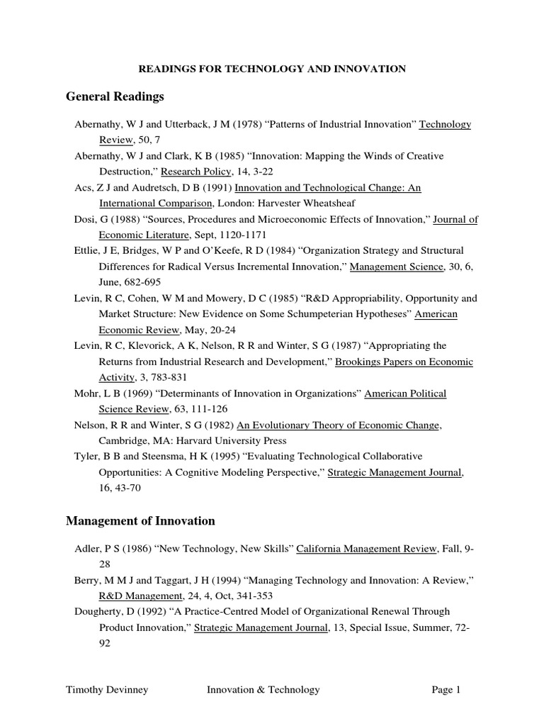 Innovation.readings | Innovation | Research And Development